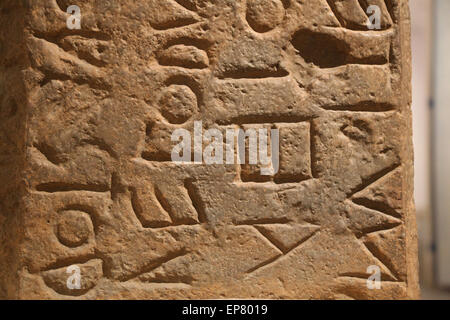 Roman stone "Lapis Niger" with archaic Latin text. 6th century BC. From ...