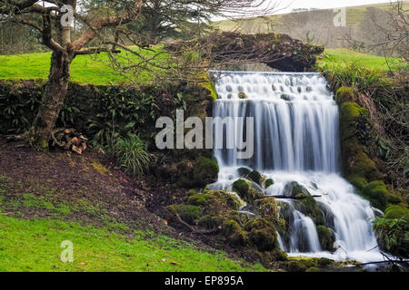 Small waterfall at the village of Little Bredy Dorset England UK Europe ...
