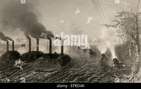 Gun and Mortar boats on the Mississippi. USA Civil War Stock Photo - Alamy