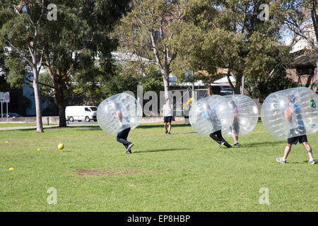 Soccer Zorbing or Bubble Soccer being played at Wentworth Park in ...