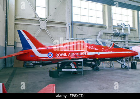 RAF Red Arrow aircraft tail fins. A line of tail fins of the Red Arrow ...