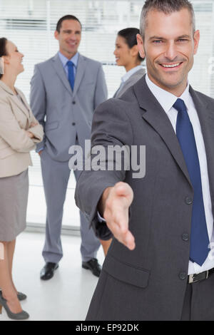 Businessman introducing himself Stock Photo - Alamy