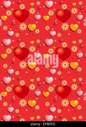 Delicate red flowers seamless pattern. Vector floral background Stock ...
