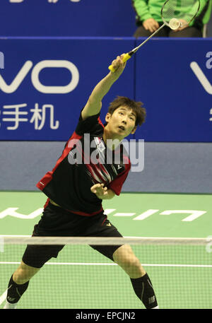 Dongguan, China's Guangdong Province. 16th May, 2015. China's Cai Yun(L ...