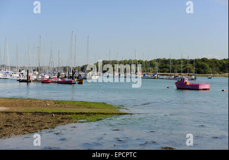 Hamble Southampton Hampshire UK - Yachts and boats moored at the Stock ...