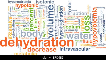 Background concept wordcloud illustration of dehydration glowing light ...