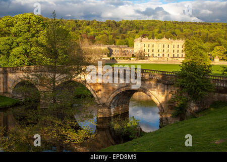 Chatsworth house Derbyshire in Spring Chatsworth House front facade ...