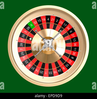 Roulette wheel. Top view. 3D render illustration isolated on white ...