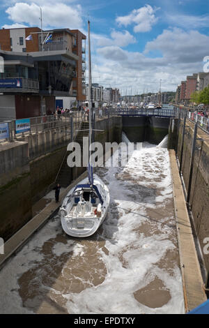 Lock gates at Portishead Marina Stock Photo - Alamy