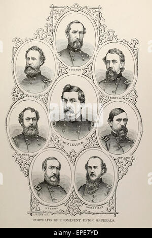Portraits of prominent Union Generals during the USA Civil War - Negley, Canby, Jefferson C ...