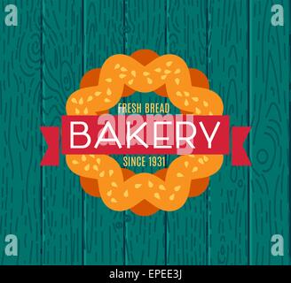 Hipster Classic Bread Bakery Bake Stamp Label Sticker Logo Design ...