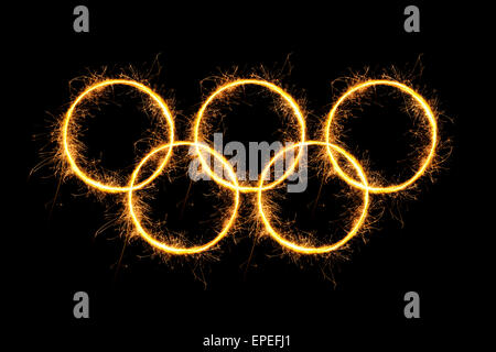 Olympic rings symbol isolated on white background 3D illustration Stock ...