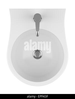 top view of ceramic bidet isolated on white background Stock Photo - Alamy