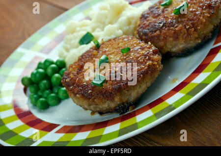 Cotelettes de poulet Pojarski - Chopped chicken cutlets Stock Photo - Alamy