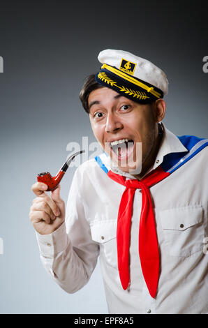 Funny captain sailor wearing hat Stock Photo - Alamy