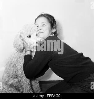 Child star Mandy Miller is pictured here at home on 8th May 1955 Stock ...