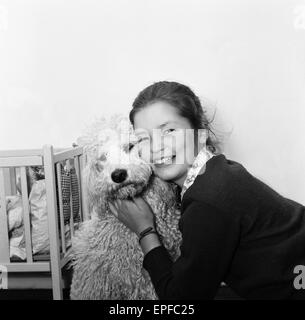 Child star Mandy Miller is pictured here at home on 8th May 1955 Stock ...