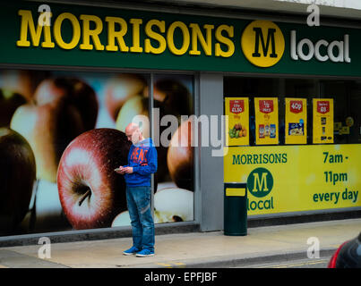 Morrisons supermarket. Exterior of small Morrisons store in Manchester ...