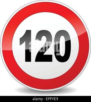 TRAFFIC SIGN. A HUNDRED AND TWENTY 120 MILES OR KILOMETERS PER HOUR ...