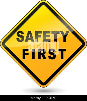 Safety first black and yellow sign - vector Stock Vector Image & Art ...