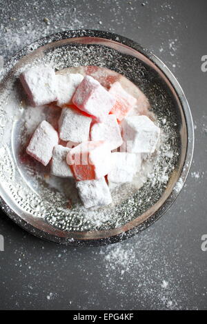 Turkish Delight covered in icing sugar Stock Photo - Alamy