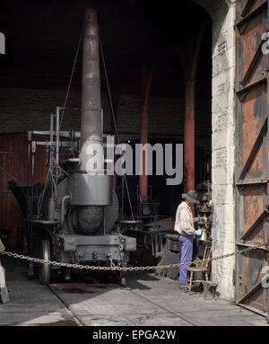 Steam Elephant Locomotive at Beamish Open Air Museum Stock Photo - Alamy