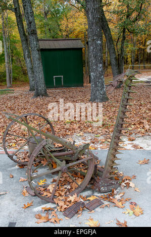 old hay mower Stock Photo - Alamy