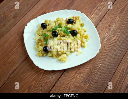 Codfish Bras Style - most popular Portuguese dishes Stock Photo - Alamy