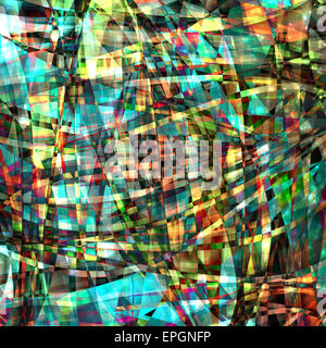 Abstract chaotic pattern with colorful translucent curved lines Stock ...