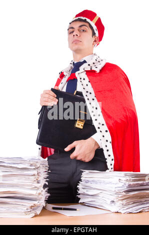 King businessman with lots of paperwork Stock Photo - Alamy