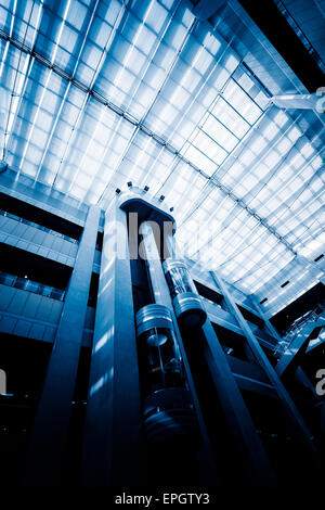 Blue Elevator indoor Stock Photo - Alamy