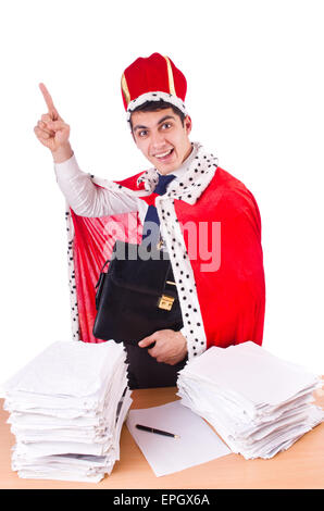 King businessman with lots of paperwork Stock Photo - Alamy