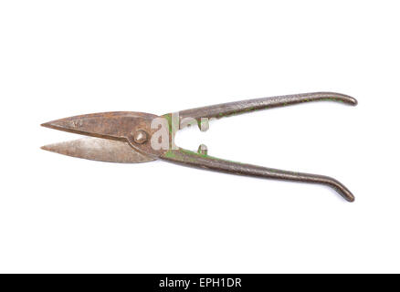 Pair of tin snips or metal shears for cutting sheet metal Stock Photo ...