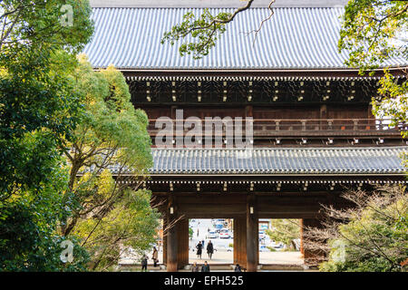 The massive two story Sanmon Gate, the largest wooden gate in Japan, at ...