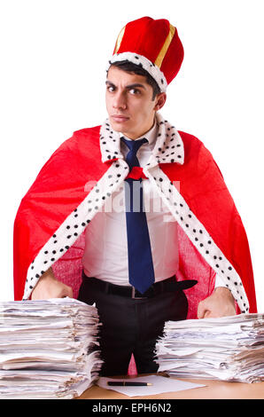 King businessman with lots of paperwork Stock Photo - Alamy