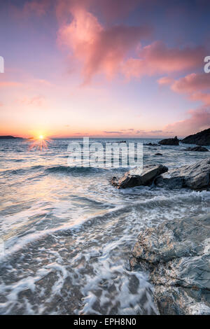 Sunset on Fistral Beach Stock Photo - Alamy