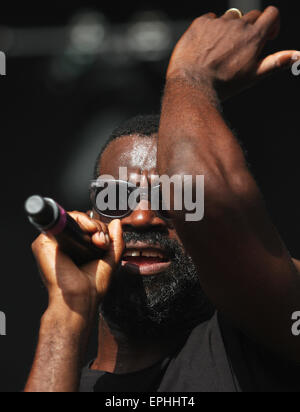 Babatunde Adebimpe of TV on the Radio performs at FYF 2013 on Aug. 24 ...