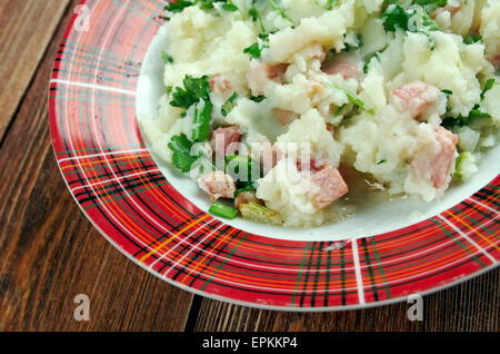 Traditional dutch dish stamppot with endive, mashed potatoes, meatballs ...