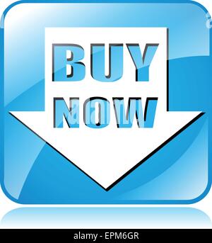 buy now blue square web glossy icon Stock Photo - Alamy