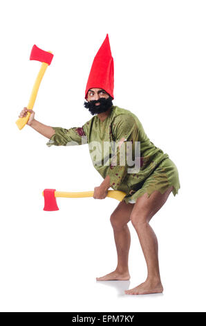 Savage man isolated on white Stock Photo - Alamy