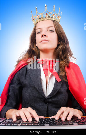 Young employee with keyboard isolated on white Stock Photo - Alamy