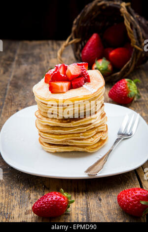 Tasty Pancakes Stack with Strawberry Studio Photo Stock Photo - Alamy