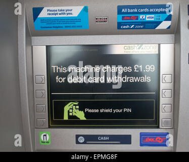 ATM cash machine charge withdrawals UK Stock Photo - Alamy