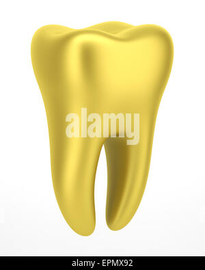 3d golden human tooth isolated on white background Stock Photo - Alamy