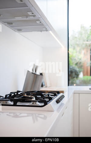 Modern gas hob in kitchen. Domestic appliance Stock Photo - Alamy