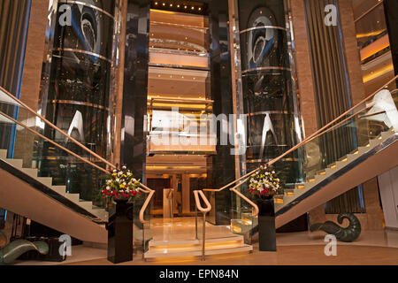 Azura Cruise ship atrium staircase stair well Stock Photo - Alamy