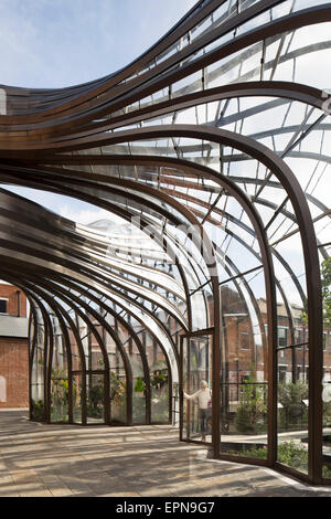 View of Glass houses. Bombay Sapphire Distillery, Laverstoke, United ...
