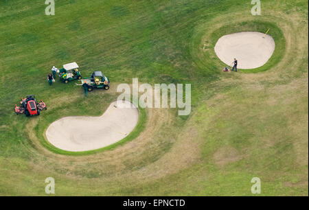 An aerial photo shows golf courses in Ichihara City,Chiba Prefecture on ...