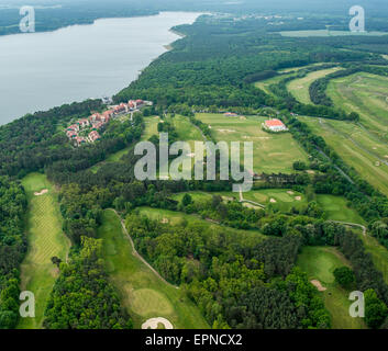 An aerial photo shows golf courses in Ichihara City,Chiba Prefecture on ...
