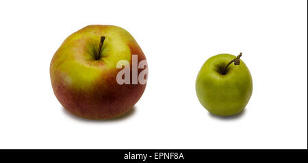 big and small red apples isolated on white Stock Photo - Alamy
